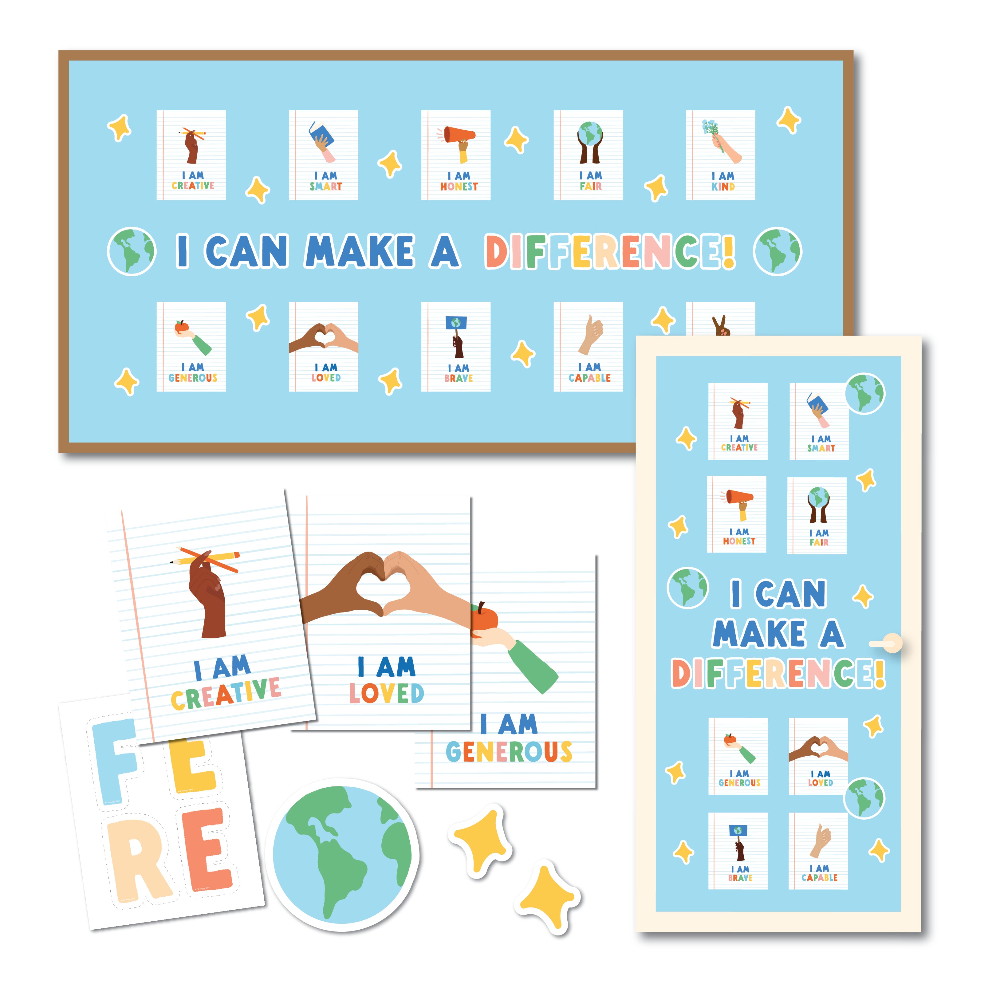 Make a Difference Printable Bulletin Board | Door Decor Set | Digital ...