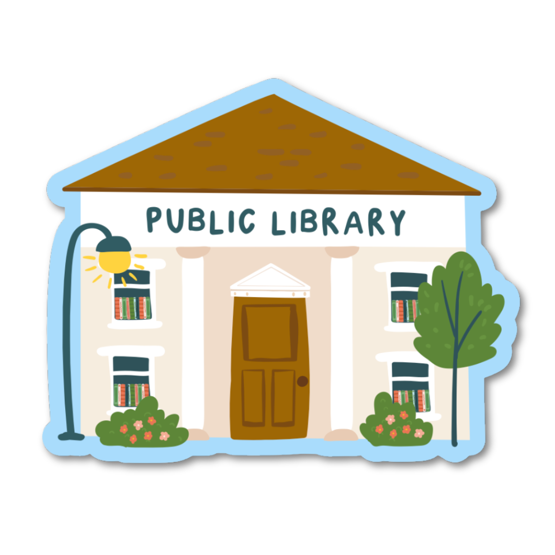 Public Library Building Sticker – Oh Happy Dani