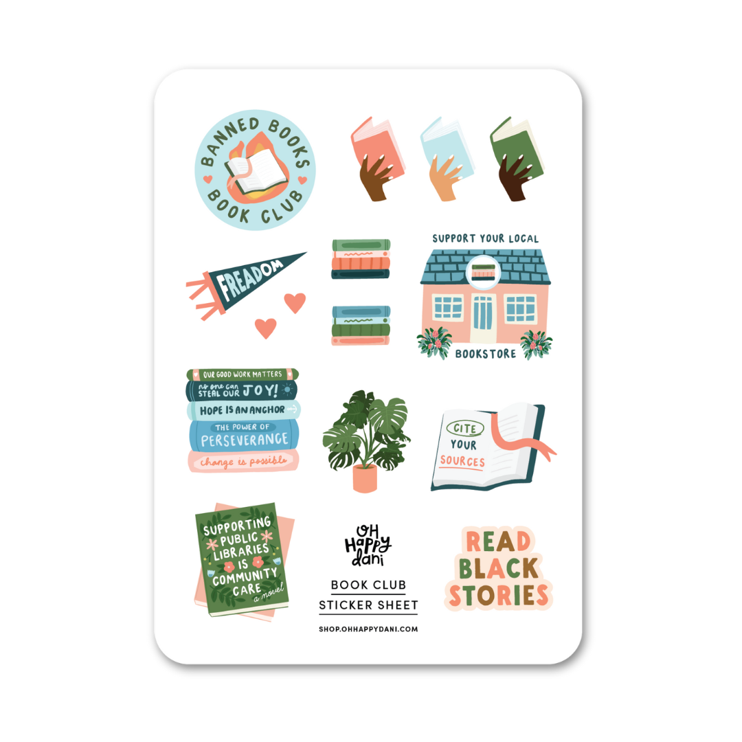 Book Club Sticker Sheet – Oh Happy Dani