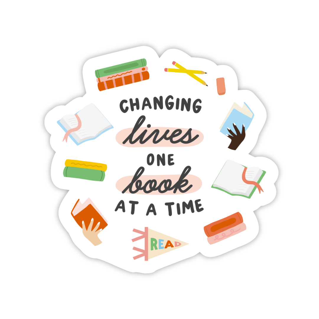 One Book at a Time Sticker – Oh Happy Dani